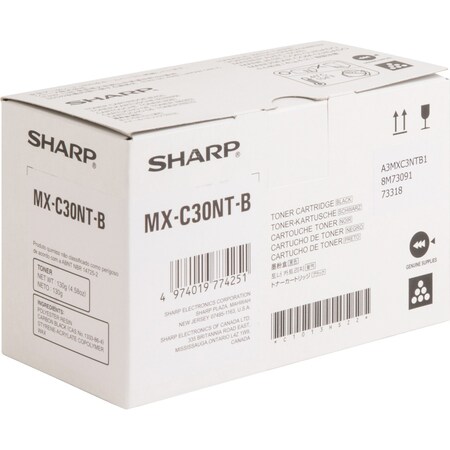 Sharp Sharp Mx-C30Ntb Black Toner Cartridge For Use In Mxc250 Mxc300P MXC30NTB | Zoro